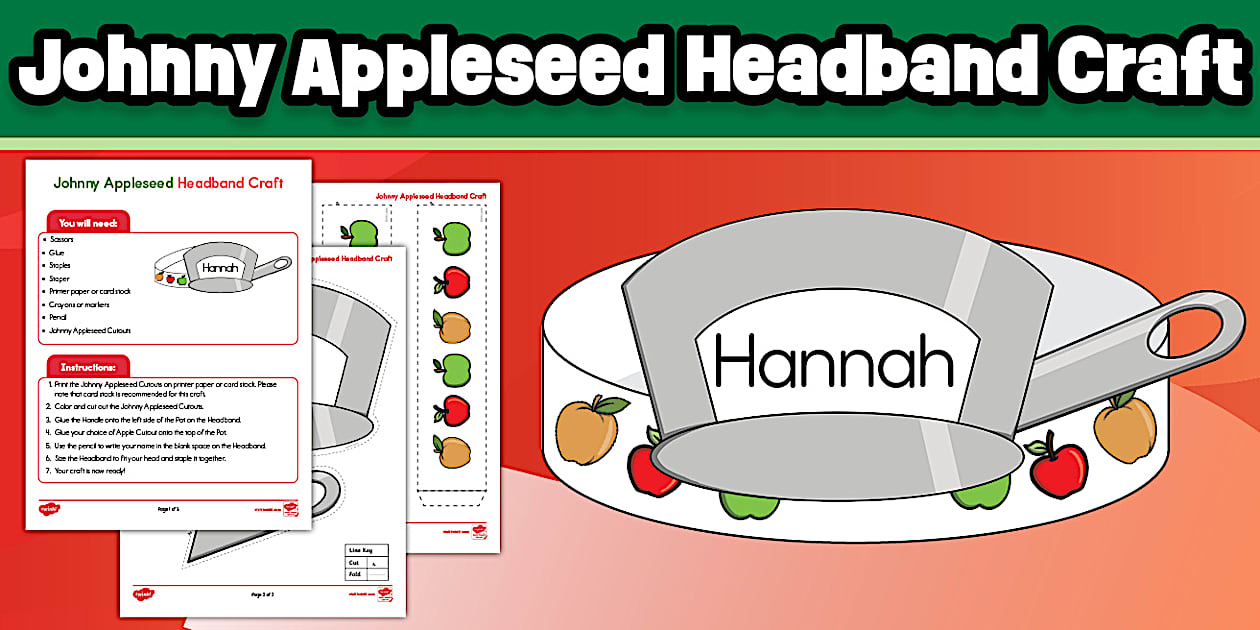 Johnny Appleseed Headband Craft