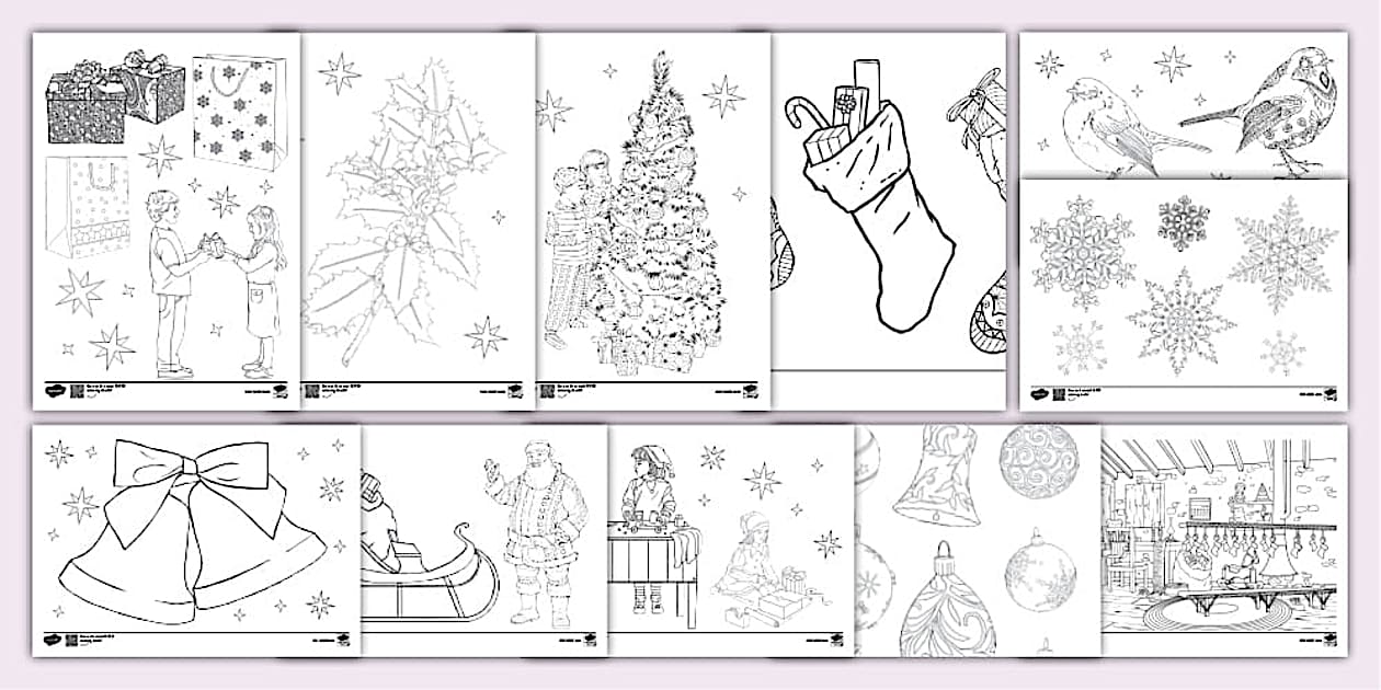 Christmas Colouring Sheets KS2 (teacher made) - Twinkl