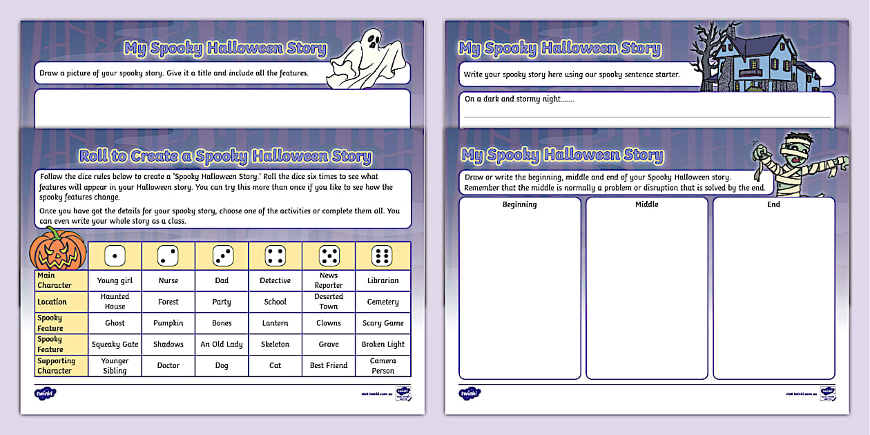 Roll to Create a Spooky Halloween Story - Twinkl