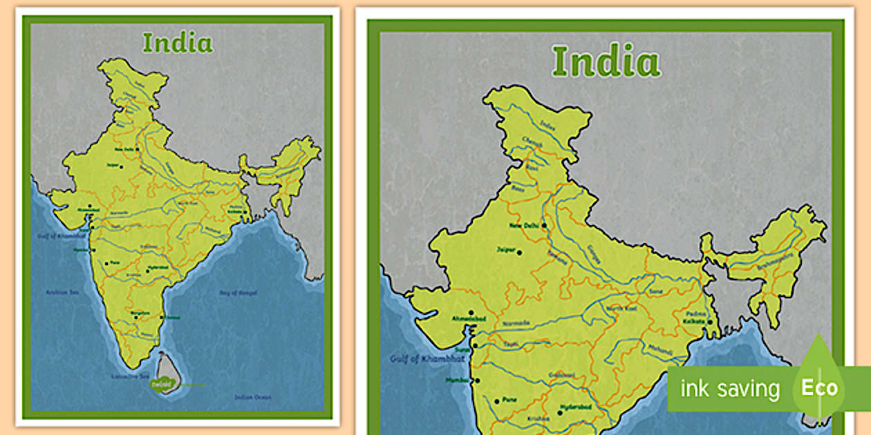India Map (teacher made) - Twinkl