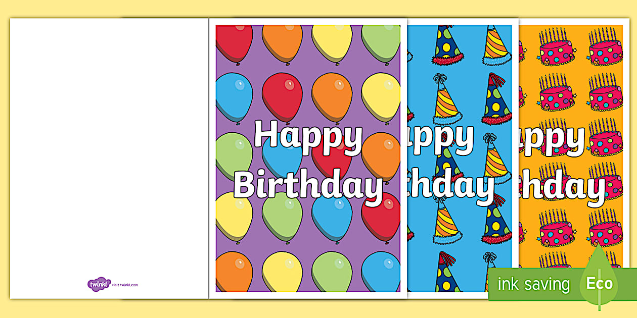 Editable Happy Birthday Card Templates (teacher made)