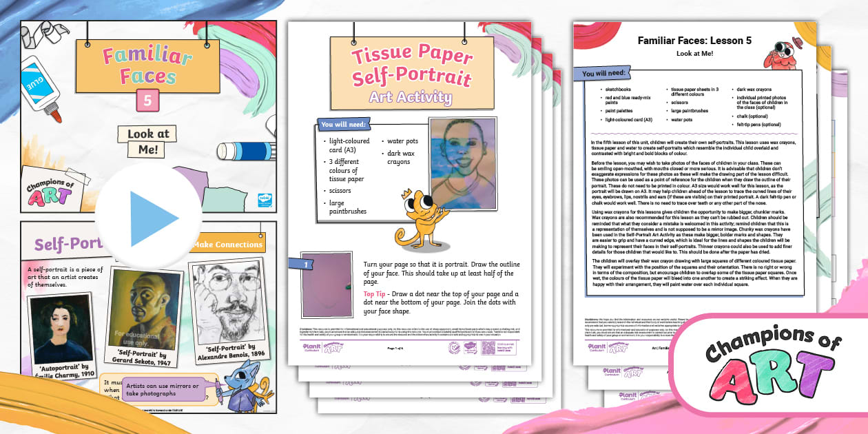 Champions Of Art KS1: Familiar Faces - Lesson 5