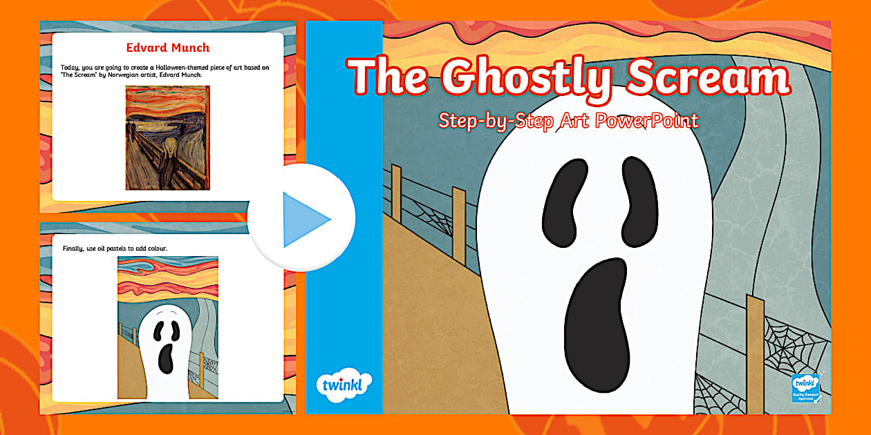 The Ghostly Scream Step-by-Step Art PowerPoint - Twinkl