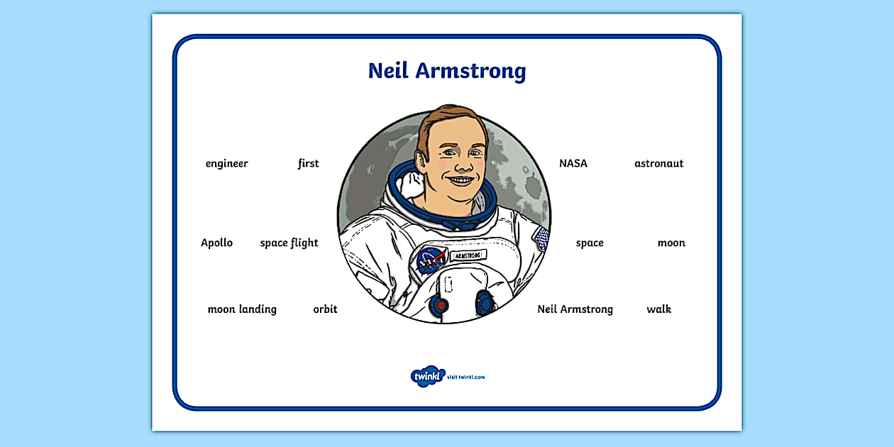 Cursive Neil Armstrong Word Mat (professor feito) - Twinkl