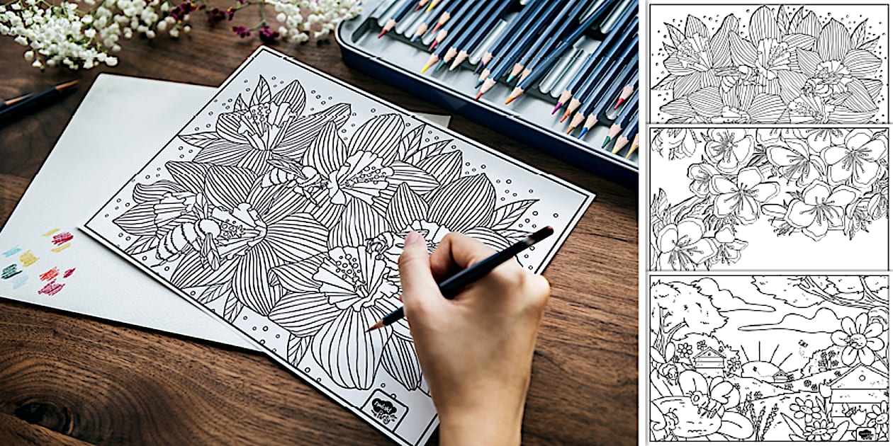 Spring Flowers Colouring Sheets | Twinkl Party - Twinkl