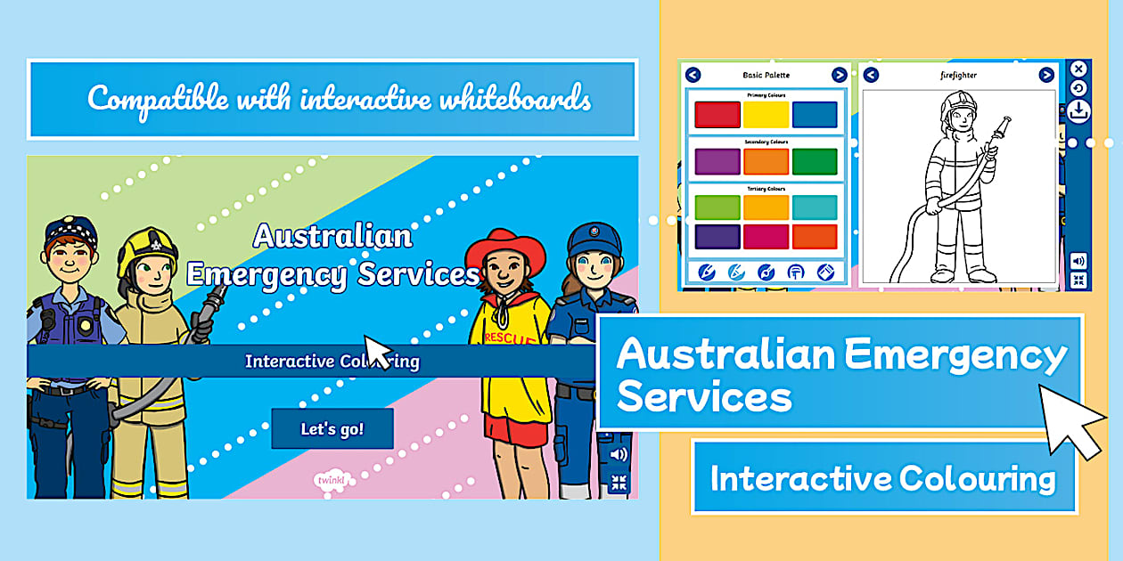 Australian Emergency Services Interactive Colouring