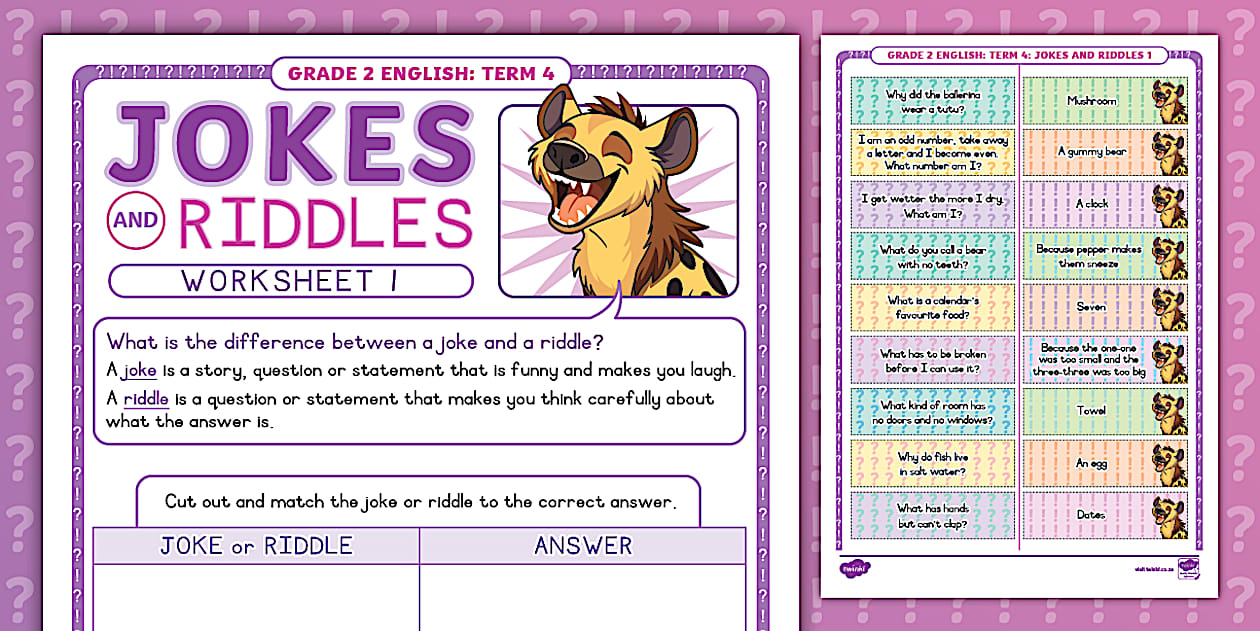 Grade 2 English Term 4 Jokes and Riddles - Worksheet 1