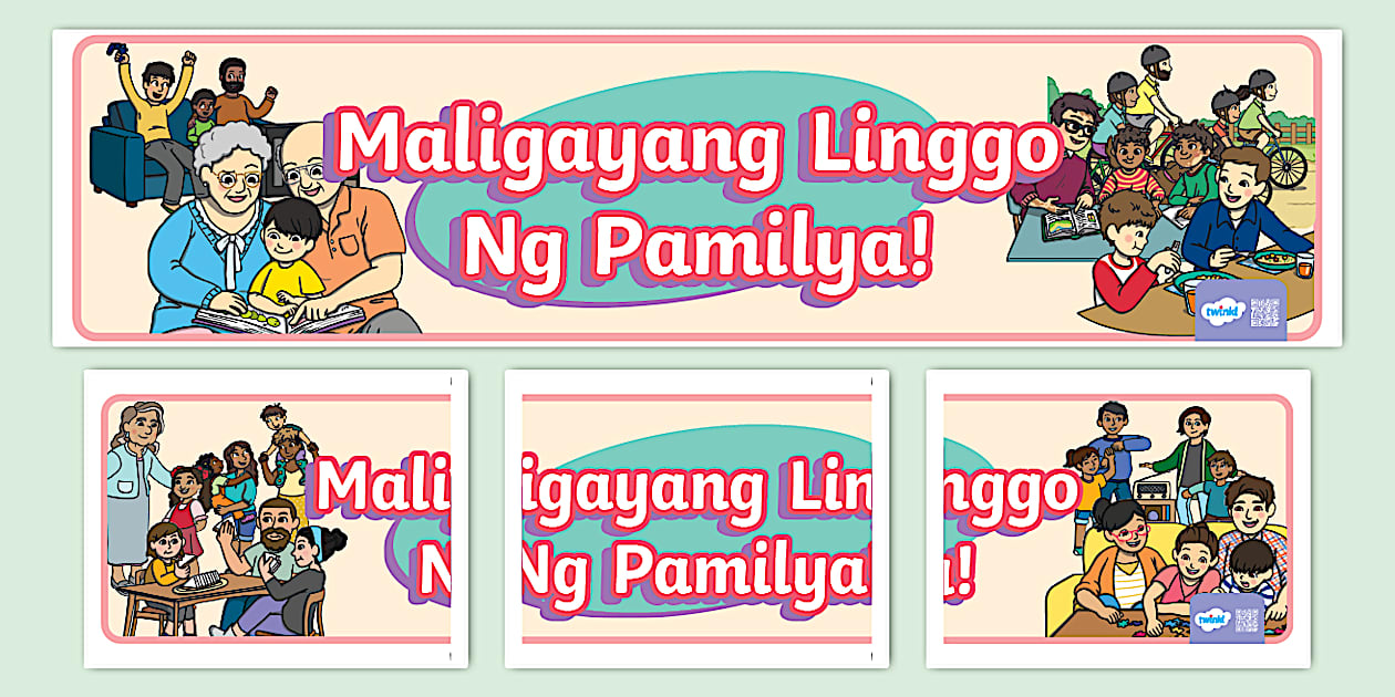 National Family Week Banner (Filipino) | Philippines | Twinkl