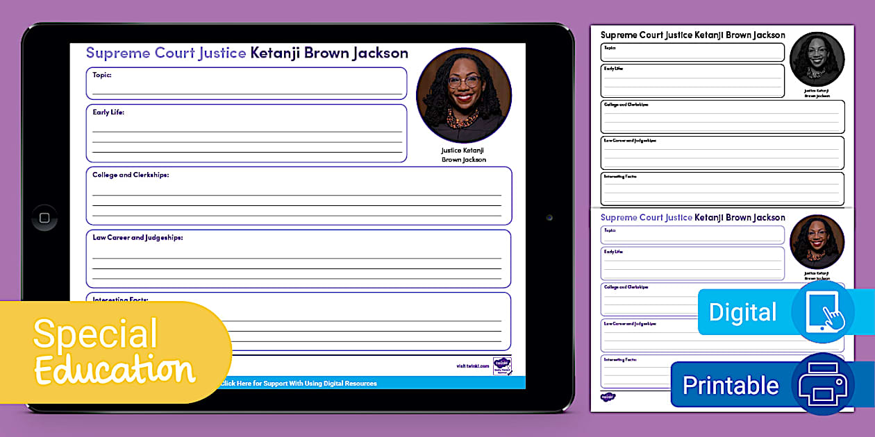 Supreme Court Justice Ketanji Brown Jackson Graphic Organizer