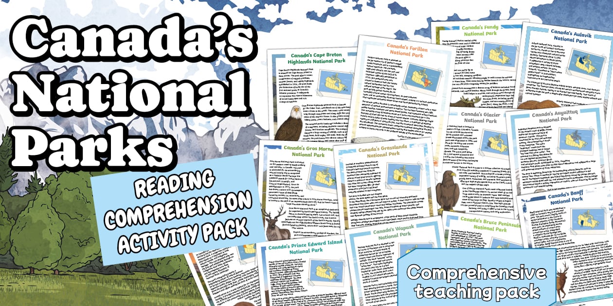 Canada's National Parks Reading Comprehension Activity Pack