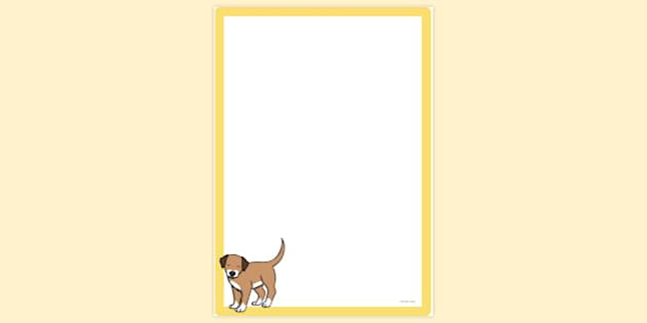 Small Brown Dog Page Border (teacher made) - Twinkl
