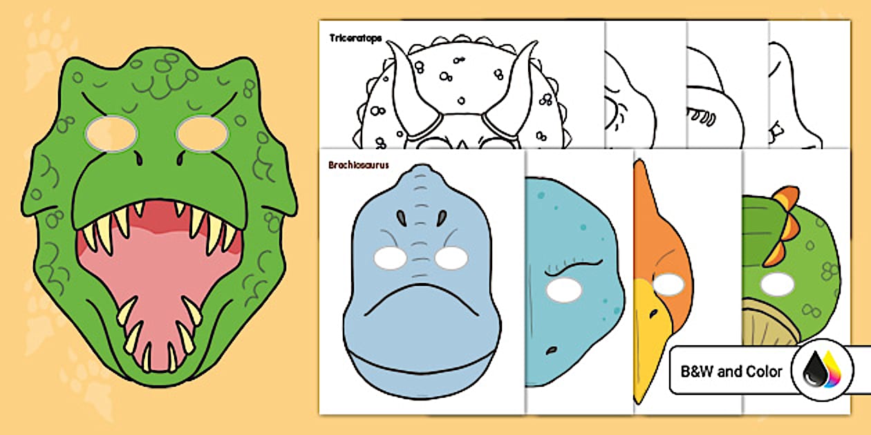 Printable Dinosaur Masks | Dramatic Play | Twinkl USA