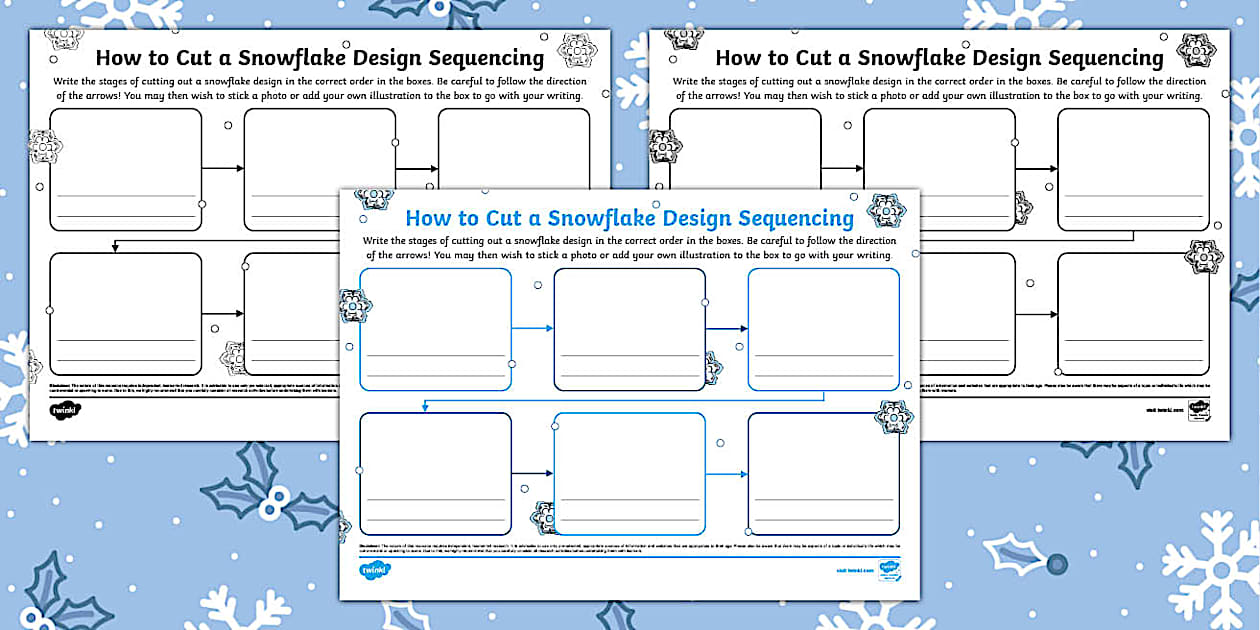 How to Cut a Snowflake Design Sequencing Mind Map - Twinkl