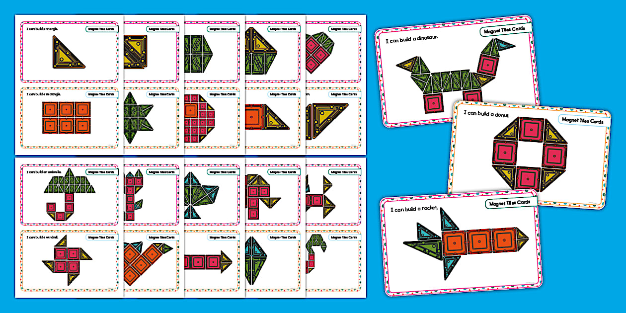 Magnet Tile Cards (Teacher-Made) - Twinkl