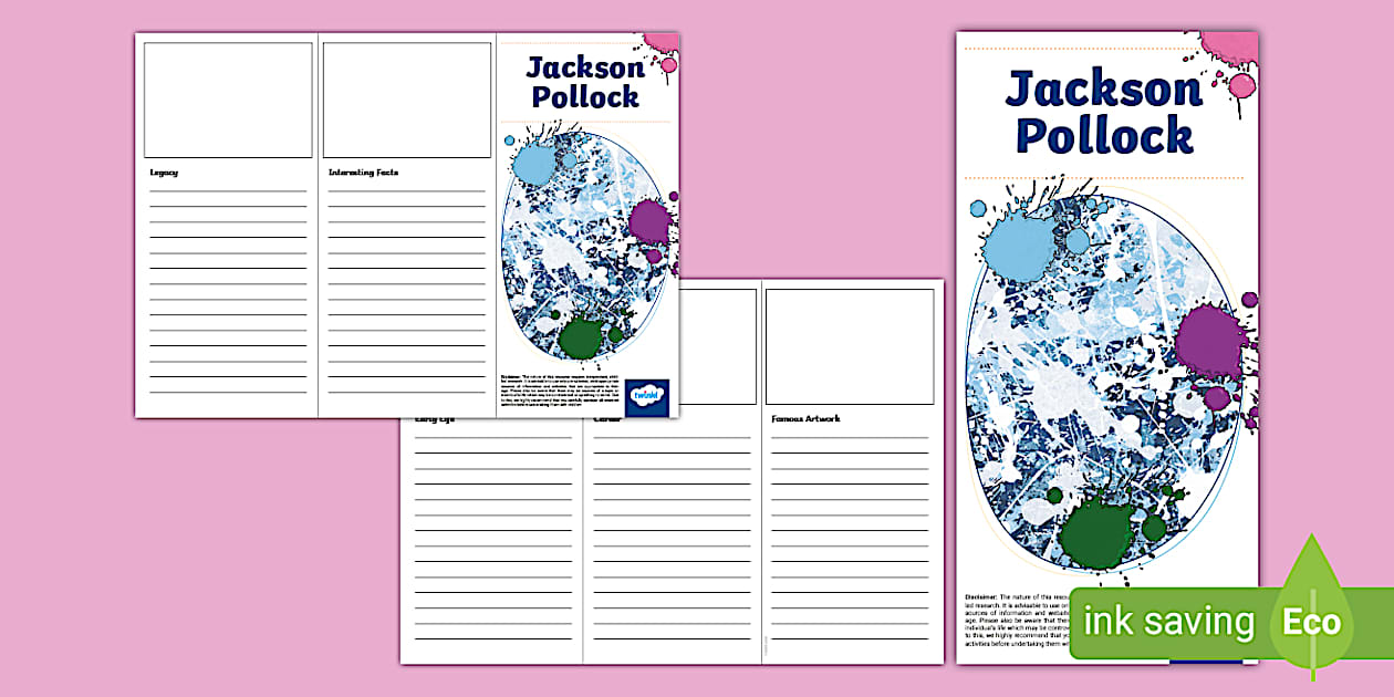 Jackson Pollock Leaflet Template (teacher made) - Twinkl