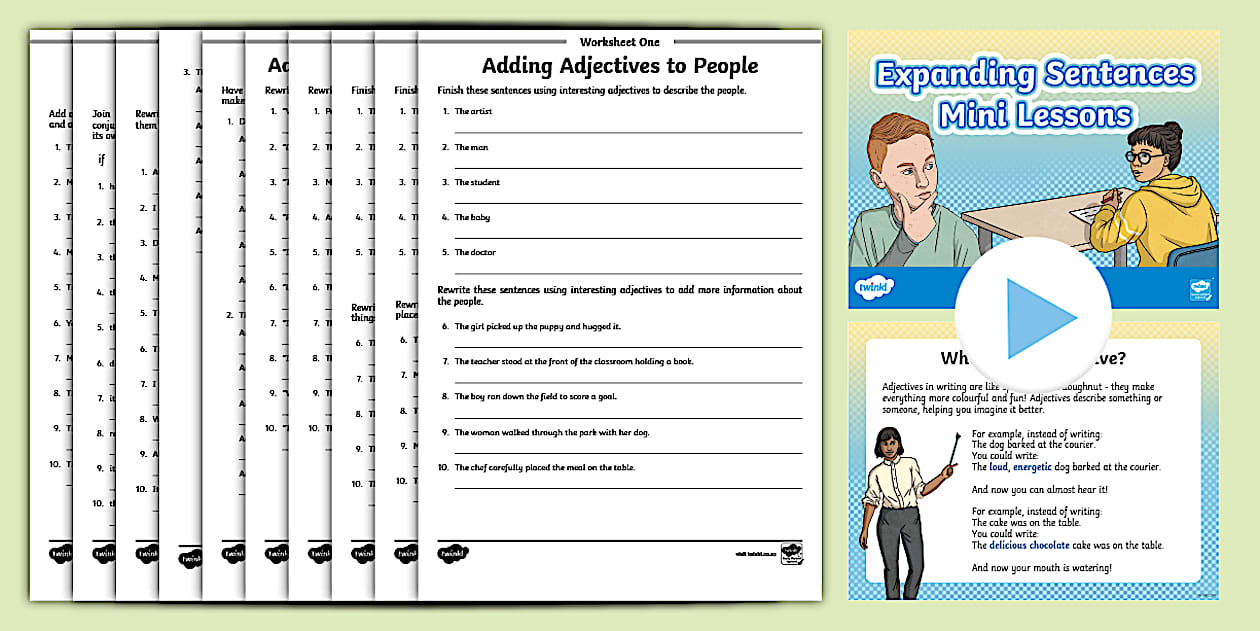 Expanding Sentences Mini Lesson (Teacher-Made) - Twinkl