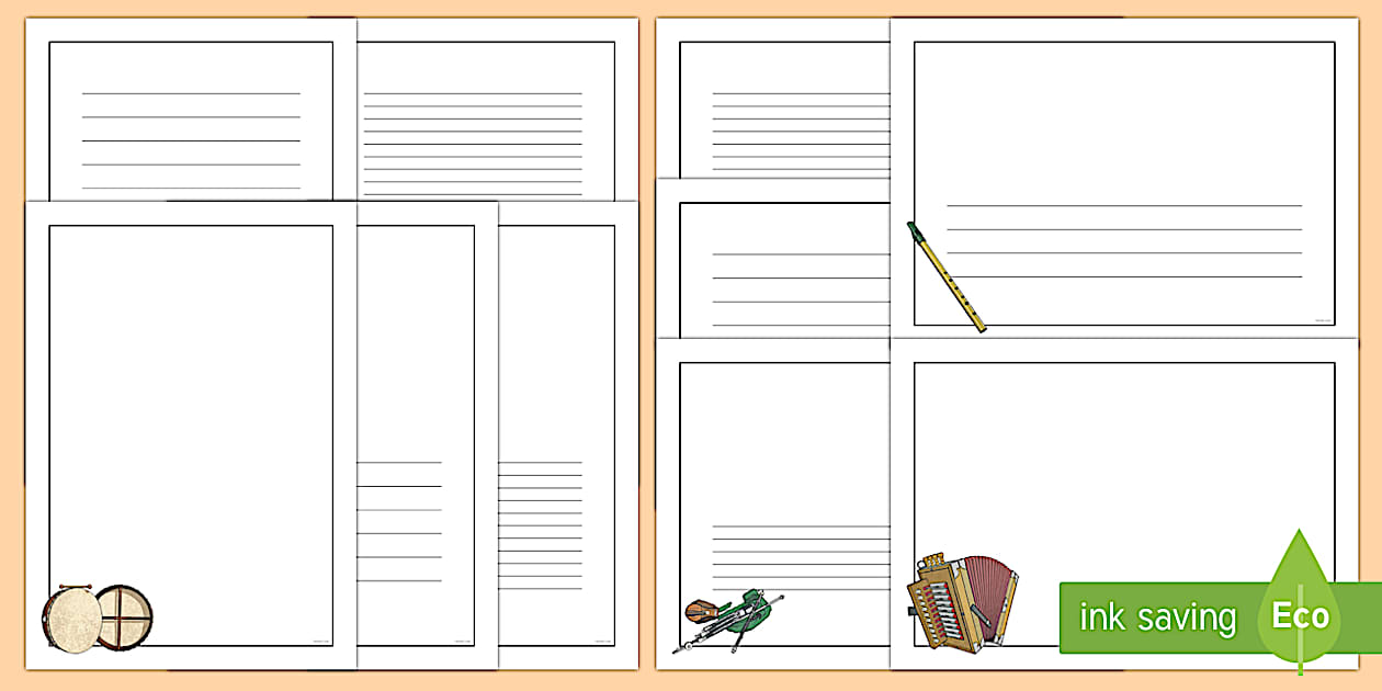 Black and White Traditional Irish Music Page Border Pack