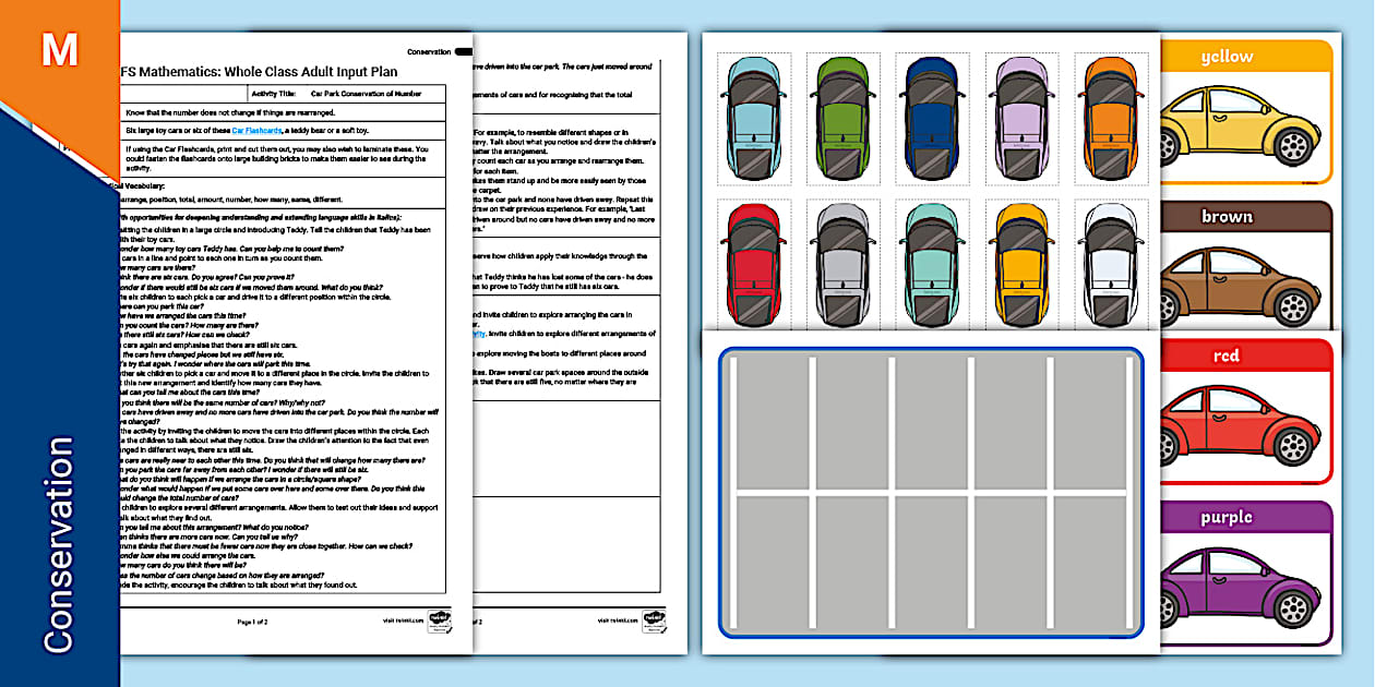 Kindergarten Maths Car Park Conservation Adult Input Plan and Pack