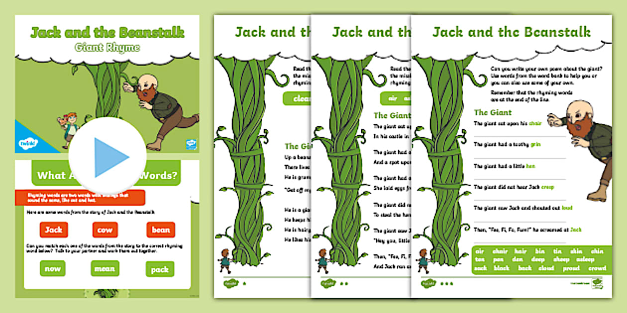 Jack and the Beanstalk Giant Rhyme Activity Pack | KS1
