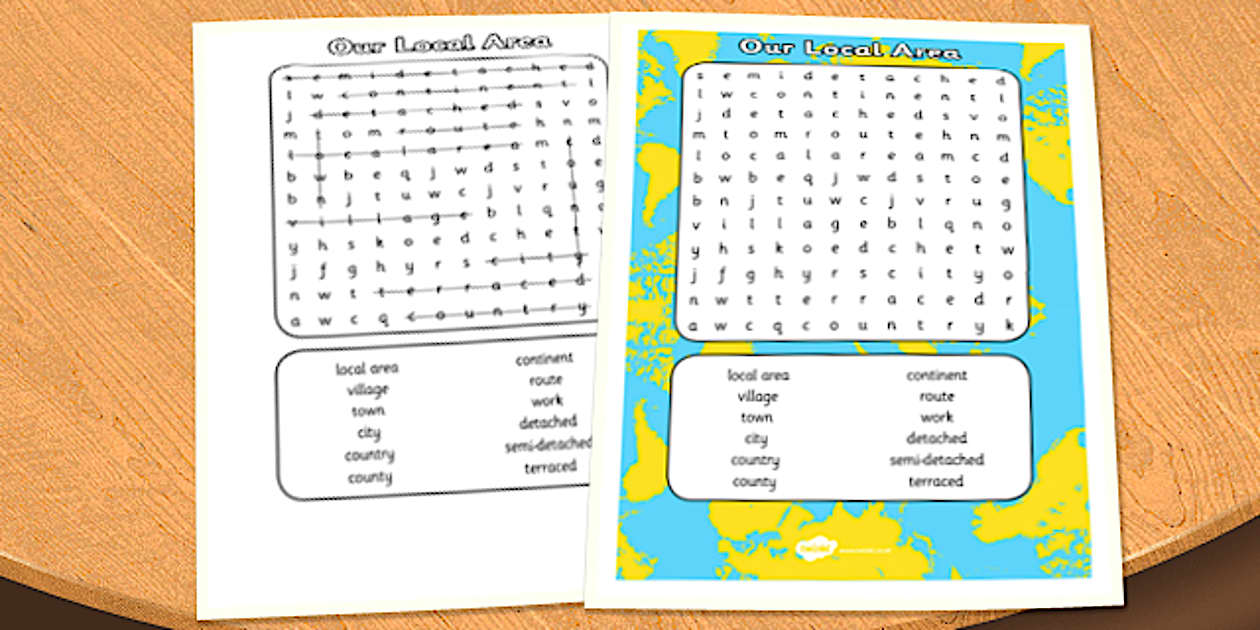 Our Local Area Wordsearch (teacher made) - Twinkl