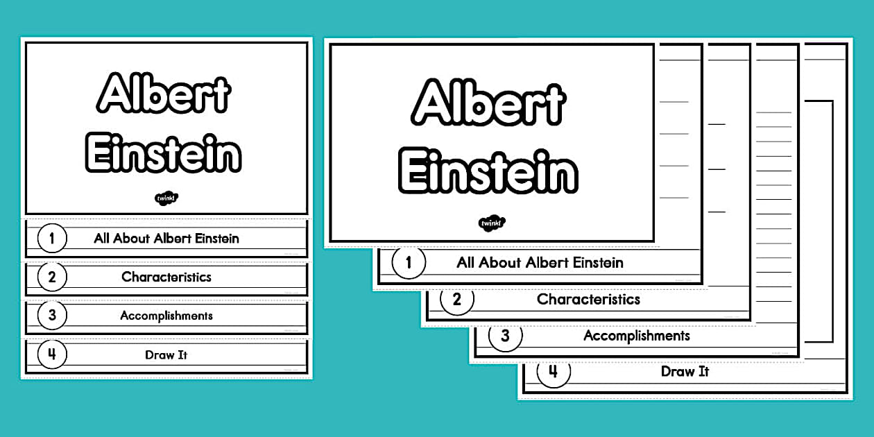 First Grade All About Albert Einstein Flipbook - Twinkl