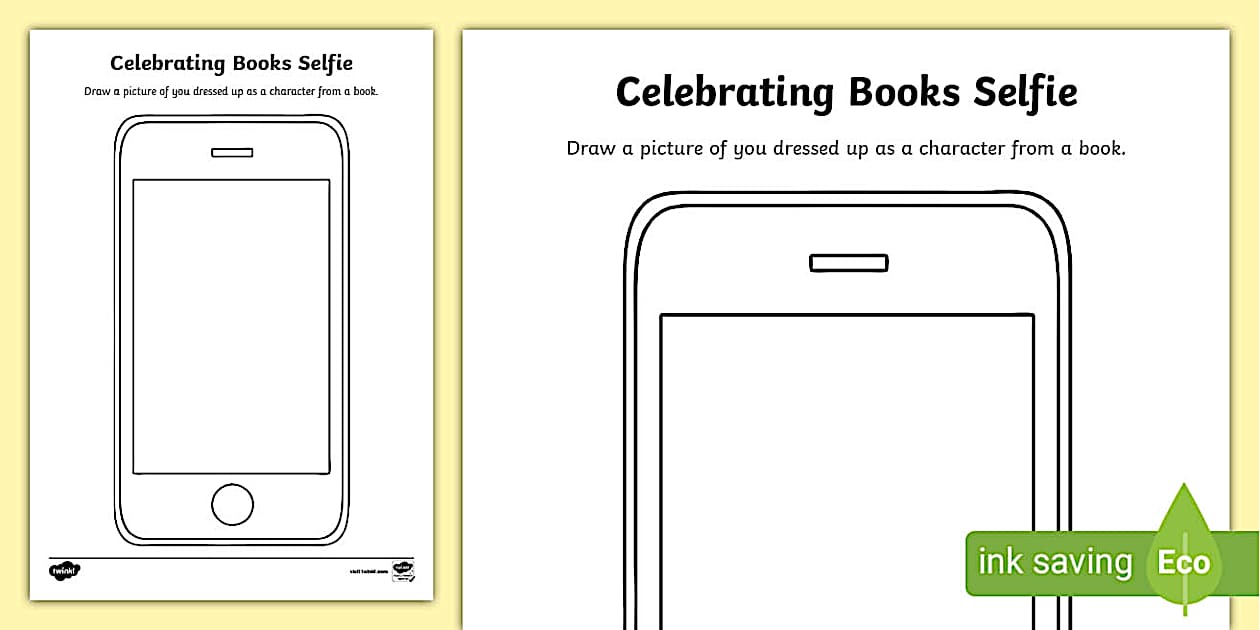 Celebrating Books Selfie Activity Sheet (teacher made)