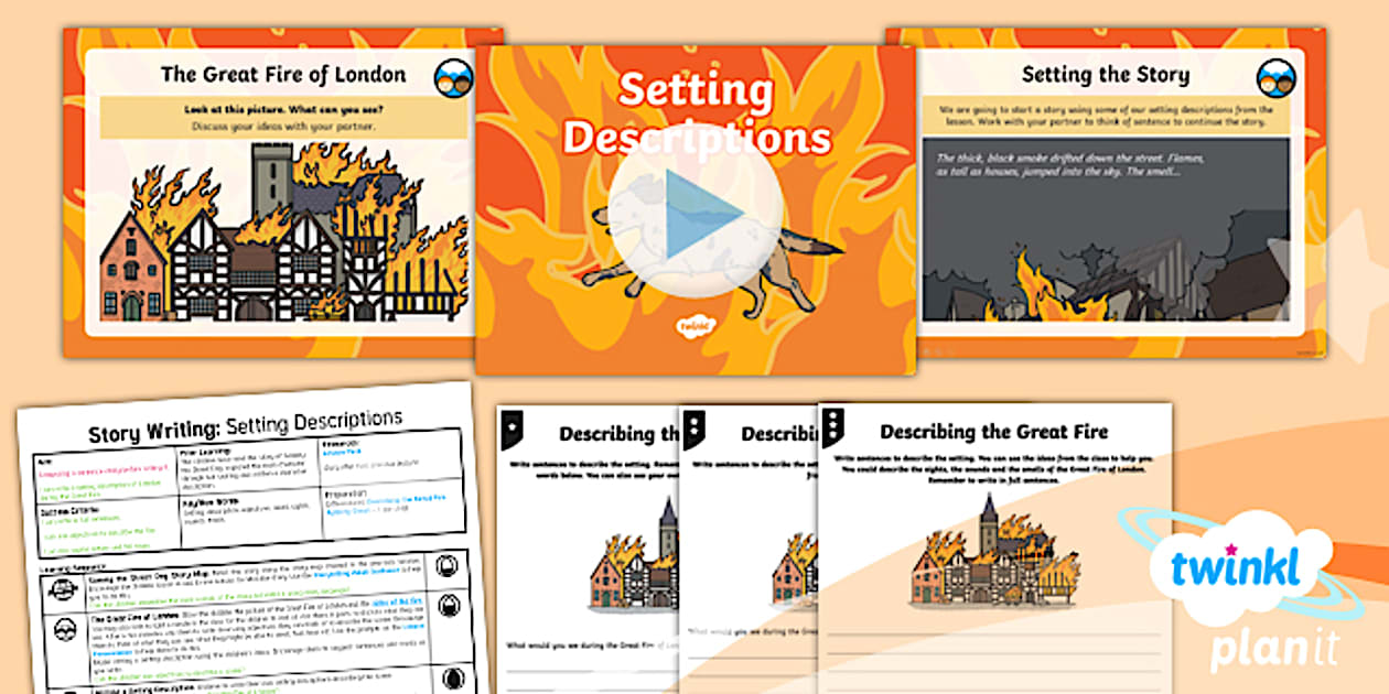 Time Travel: The Great Fire of London: Story Writing 3 Y1 Lesson Pack