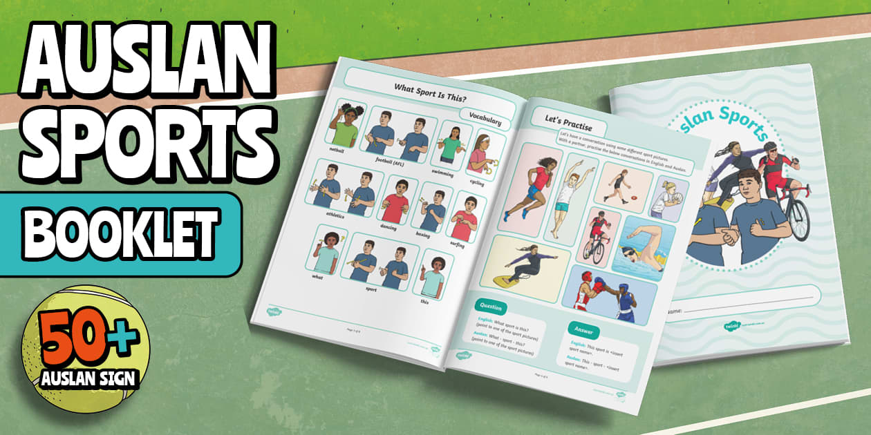 Auslan Booklet - Sports (teacher made) - Twinkl