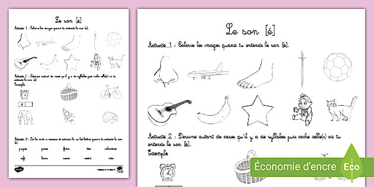 Feuille d'activités : Le son é