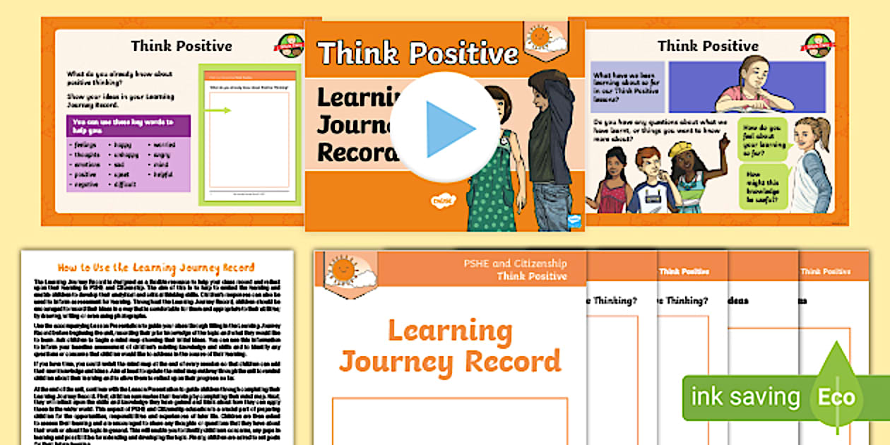 PSHE: LKS2 Think Positive - Learning Journey Record - Twinkl