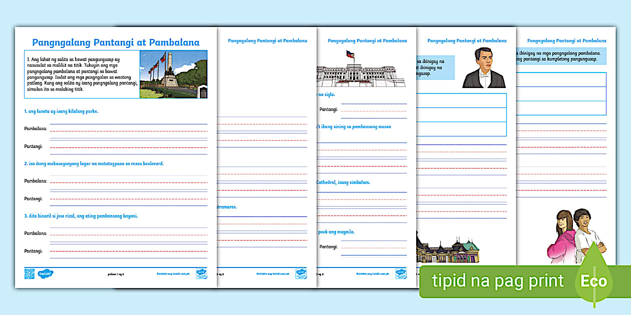 Pangngalang Pantangi at Pambalana | Grade 2 | Twinkl