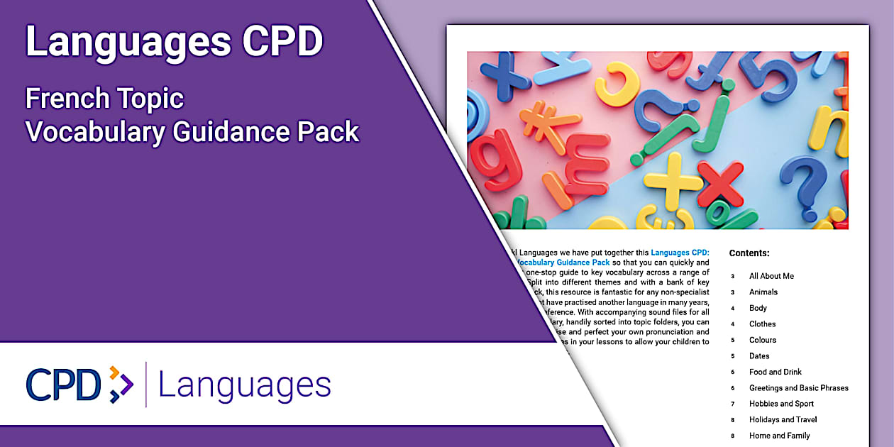👉 Languages CPD: French Topic Vocabulary Guidance Pack