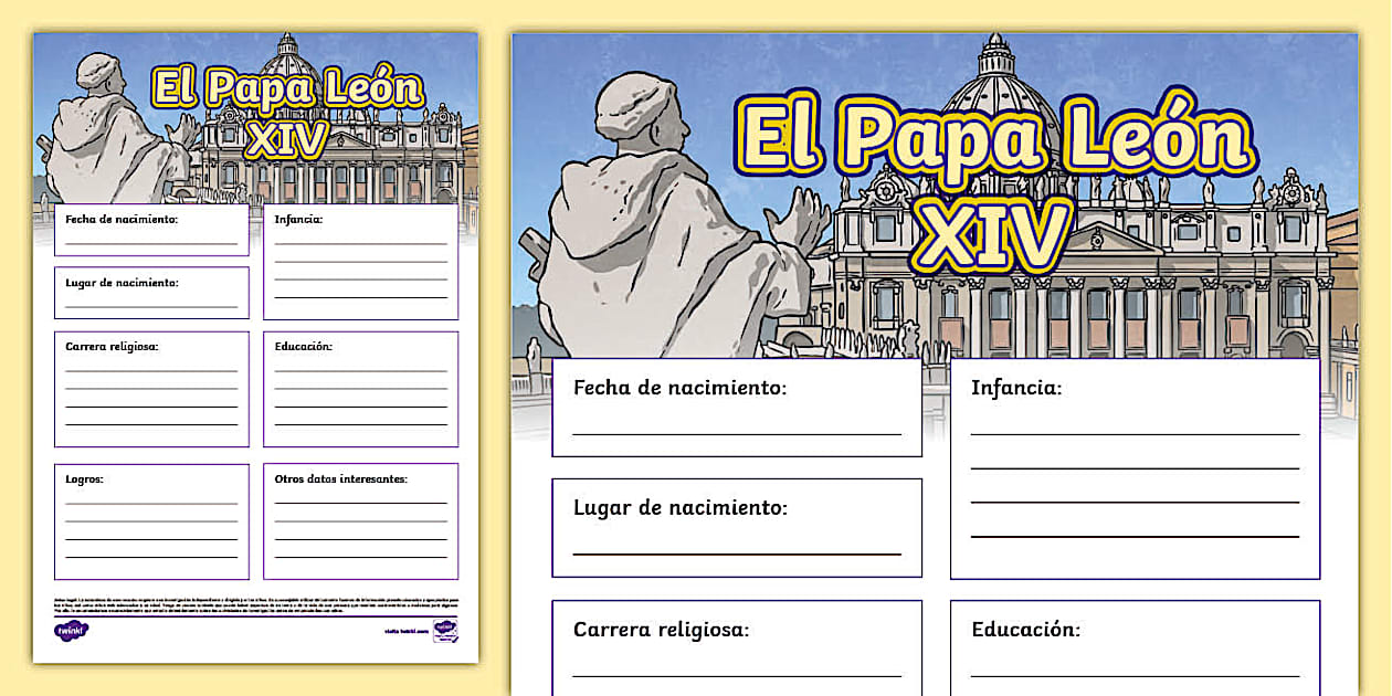 Ficha de Investigación: El Papa León XIV - Twinkl