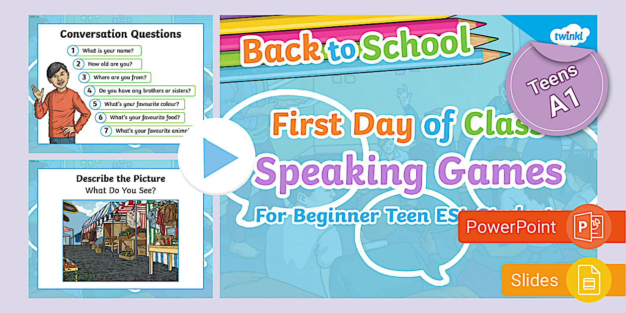 ESL First Day of Class Speaking Games [Teens, A1] - Twinkl