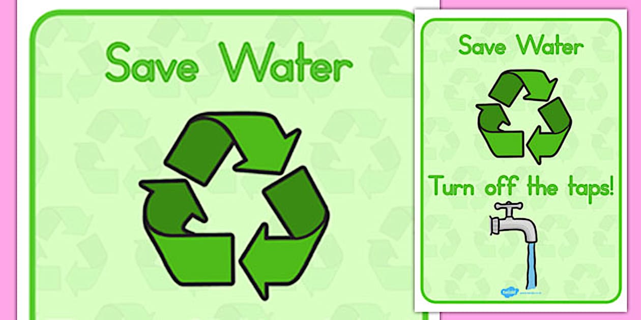 Editable Eco and Recycling Turn Off the Taps Display Poster