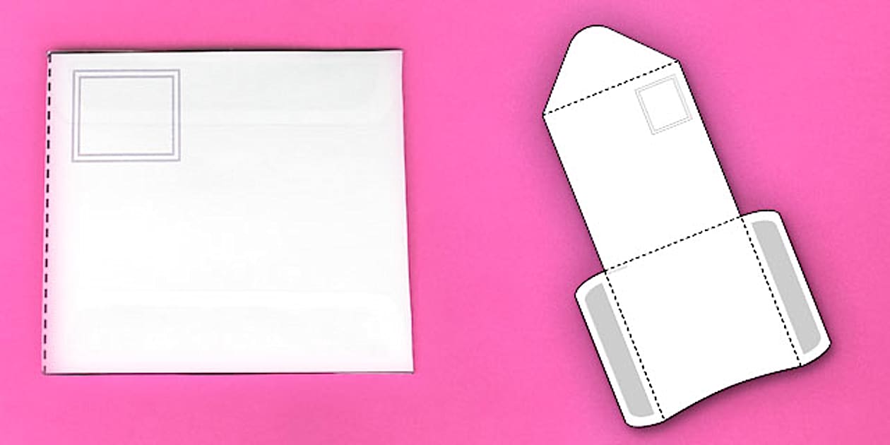 Interactive Envelope-Shaped Pocket Visual Aid Template (Longer) - envelope
