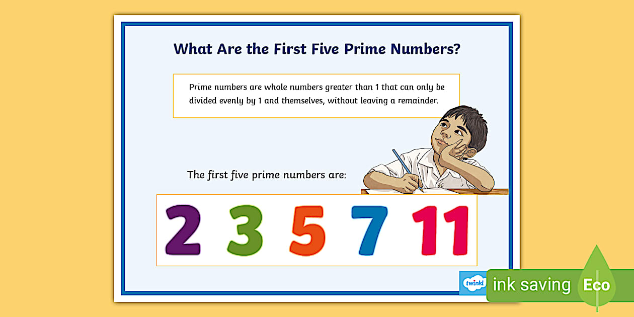 👉 The First Five Prime Numbers Display Poster - Twinkl