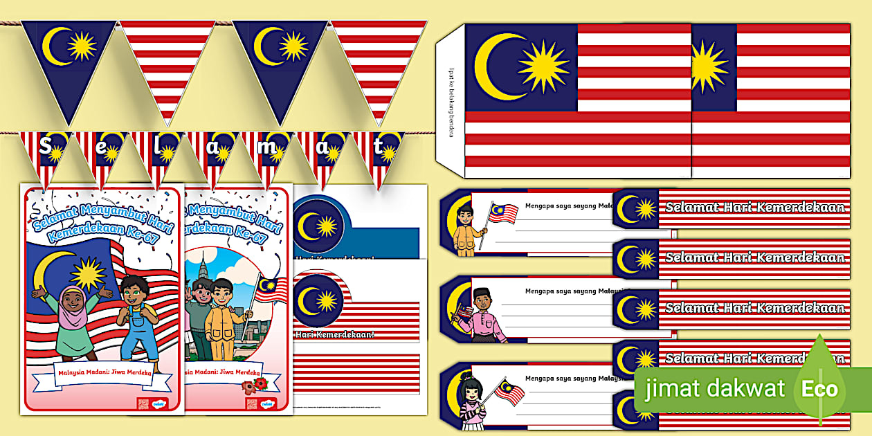 Pek Sumber Hiasan Hari Merdeka (teacher made) - Twinkl