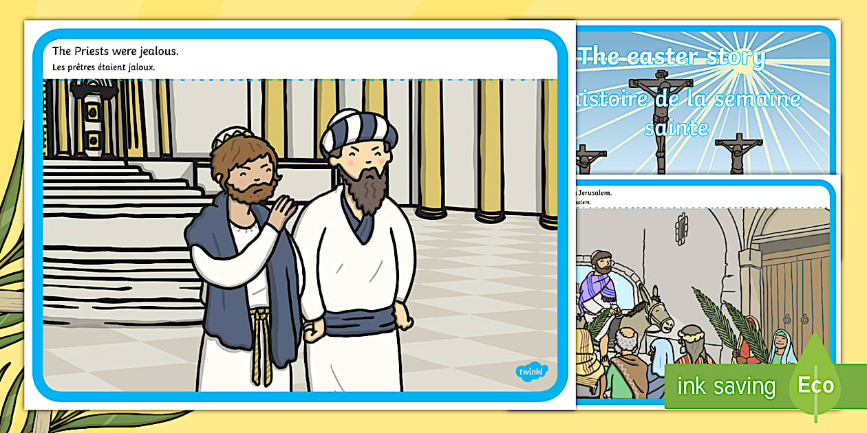 The Easter Story English/French - The Easter Story - Twinkl