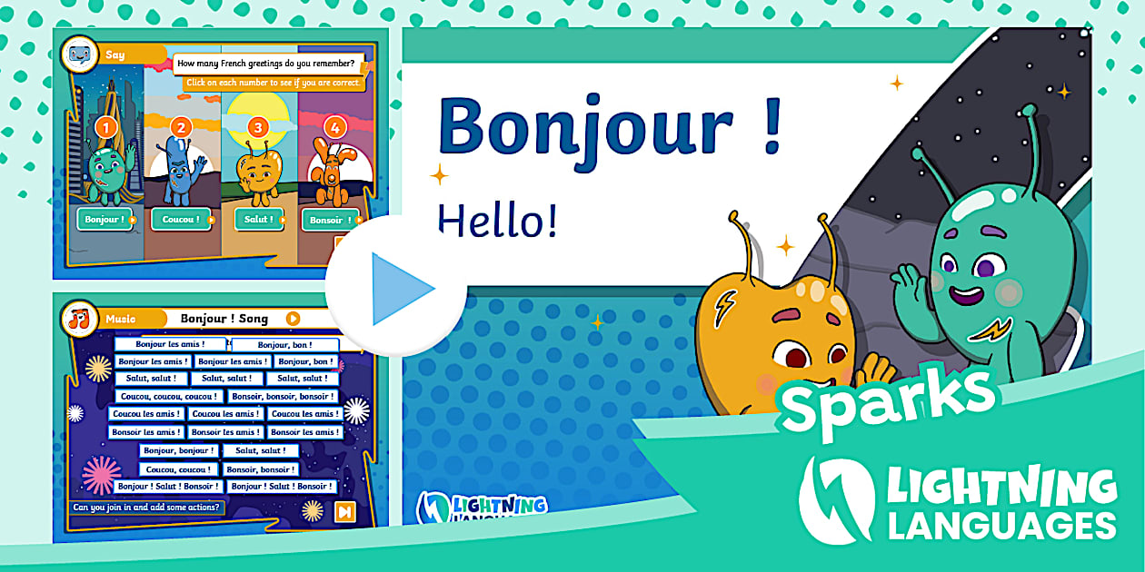 👉 Languages | French | Sparks | Greetings PowerPoint 1
