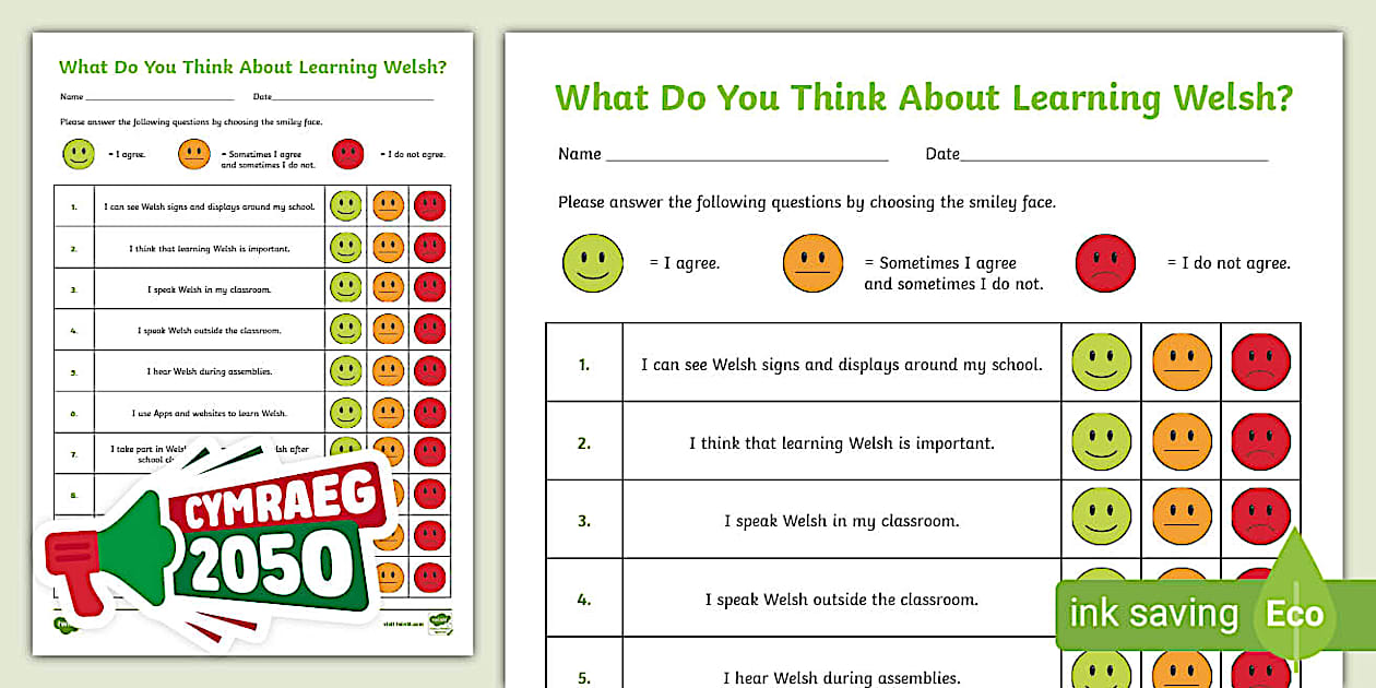 Cymraeg Campus: Learning Welsh Questionnaire - Twinkl
