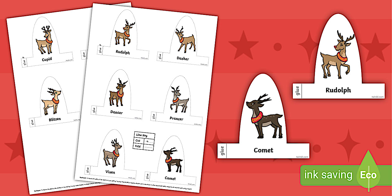 Santa's Reindeer Finger Puppets (Teacher-Made) - Twinkl