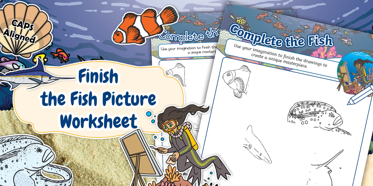 Foundation Phase - Finish the Fish Picture Worksheet