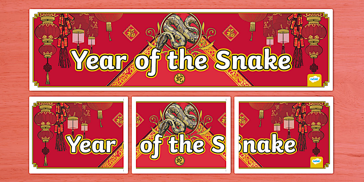 Year of the Snake Display Banner Primary - Twinkl