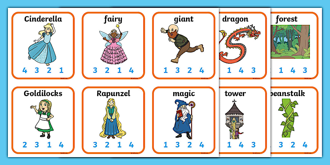Fairy Tale Syllables Clip Cards