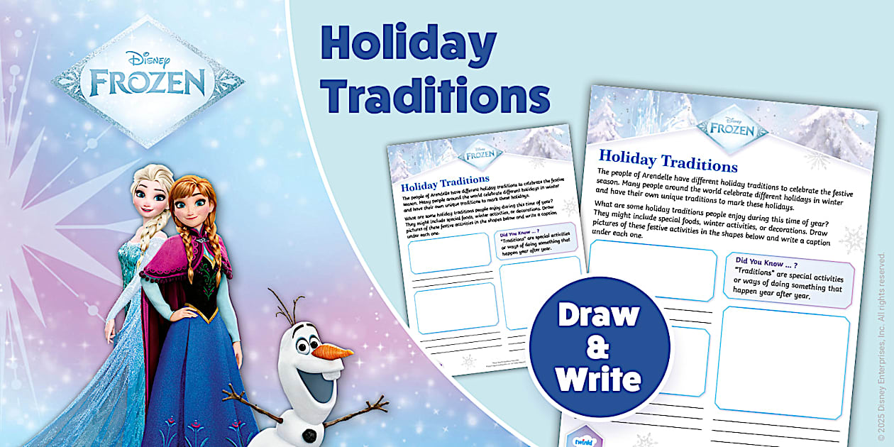 Frozen: Holiday Traditions Draw and Write Activity