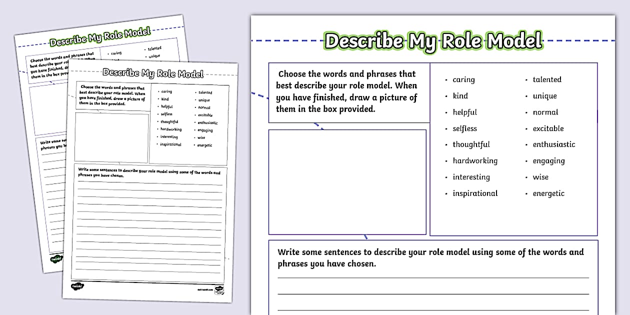 Describe My Role Model Worksheet (Teacher-Made) - Twinkl