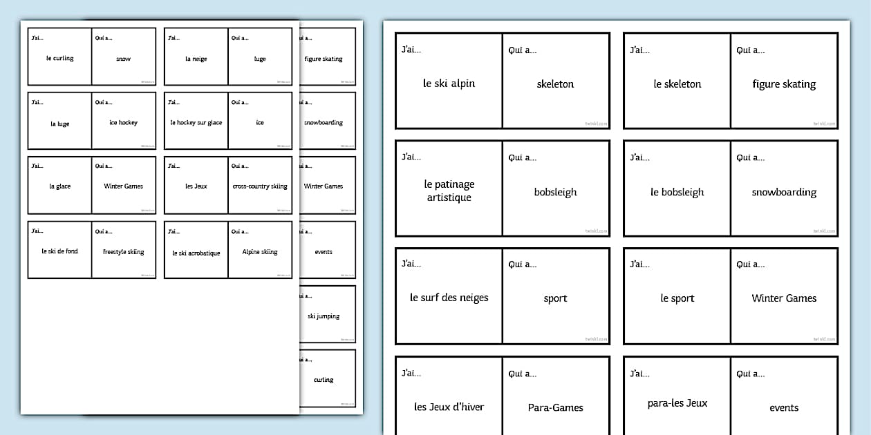 Winter Games Loop Cards French (teacher made) - Twinkl
