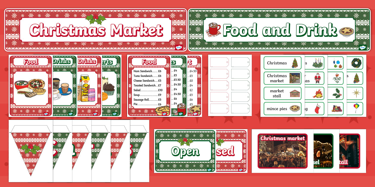 Christmas Market Food Stall Role Play Pack