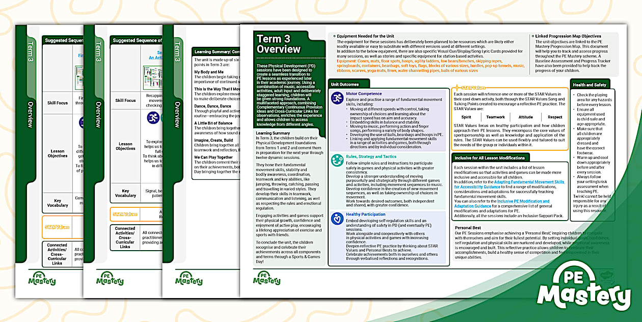 PE Mastery: Nursery Physical Development: Term 3 Overview
